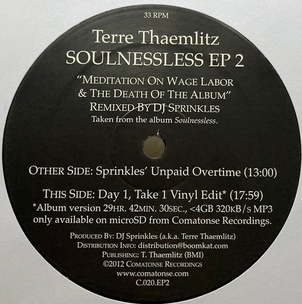 SOULNESSLESS EP 2 (DJ SPRINKLES REMIX) – T.E.Q レコードショップ